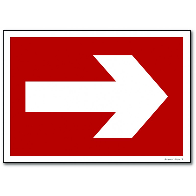 Brandskilte - Pil - rektangulært skilt